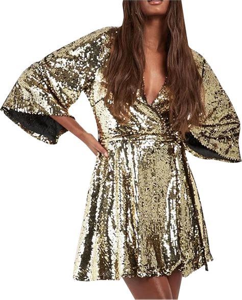 Generisch Pailettenkleider Für Damen Glitter Abendkleid Sexy Abend Festlich Abendkleid Formal