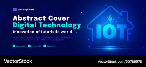 Digital Technology Poster Cover Smart Home Iot Vector Image