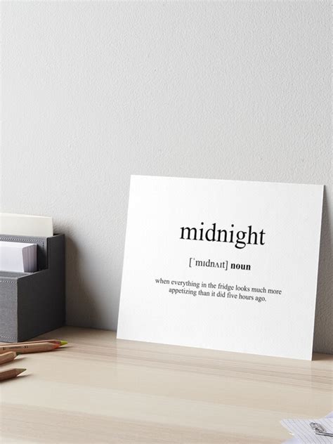 Midnight Definition Dictionary Collection Art Board Print By Designschmiede Redbubble