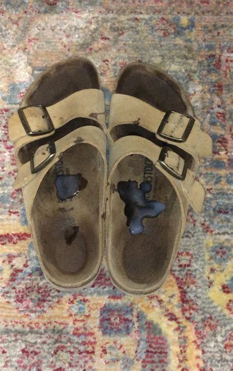 Left A Puddle On My Wifes Well Used Birks Rcumonshoes