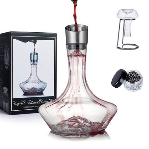 Youyah Iceberg Crystal Wine Decanter Aerator Drying Stand Cleaning