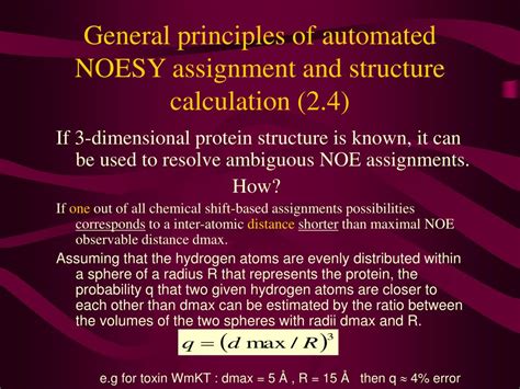 Ppt Automated Nmr Protein Structure Calculation Powerpoint