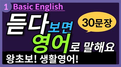 들으면 영어가 술술~ 왕초보 기초영어회화 Basic English 매일쓰는 생활영어 Youtube