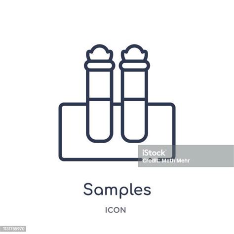 화학 개요 컬렉션에서 선형 샘플 아이콘입니다 얇은 라인 샘플 벡터 흰색 배경에 고립입니다 샘플 유행 삽화 건강관리와 의술에 대한 스톡 벡터 아트 및 기타 이미지 Istock