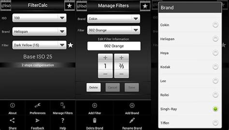 FilterCalc An Android App For Calculating The Exposure Offsets Of Filters PetaPixel