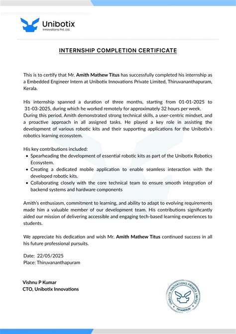 Internship Embeddedsystems Engineering Iot Productdevelopment Amith Mathew Titus