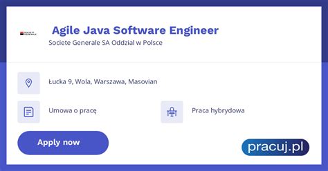 Oferta Pracy Agile Java Software Engineer Societe Generale Sa Oddzial