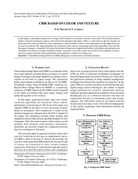 Pdf Cbir Based On Color And Texture