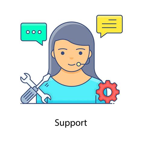 Female With Technical Tools Denoting Technical Support Icon Vector Art At Vecteezy