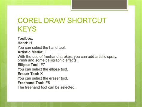 Corel Draw Shortcut Keys PPT