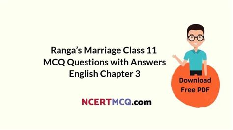 Online Education For Rangas Marriage Class 11 MCQ Questions With Answers English Chapter 3