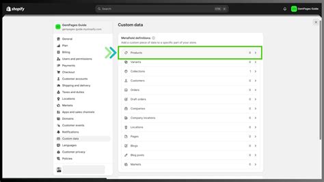 how to create shopify metafields and metaobjects gempages