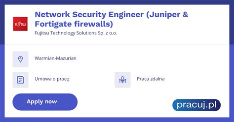 Oferta Pracy Network Security Engineer Juniper And Fortigate Firewalls Fujitsu Technology