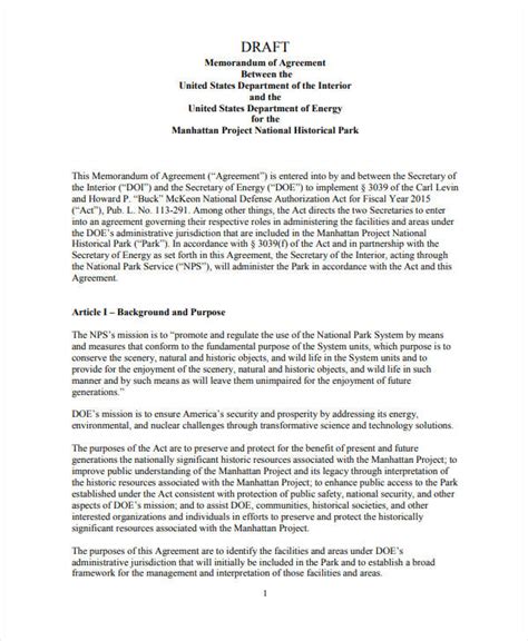 Personal Property Memorandum Template