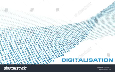 digitization visualization binary code digital stream stock vector