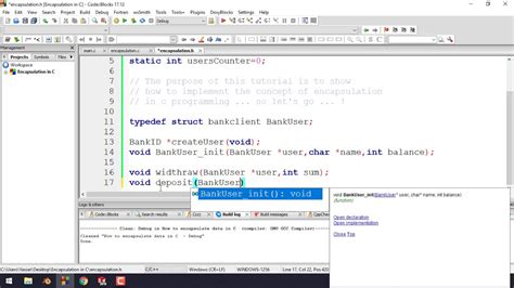 Encapsulation In C Youtube