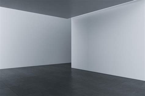 Premium Photo Modern Gallery Interior With Empty Wall