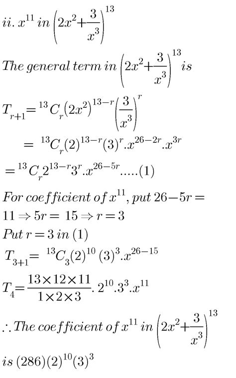 Binomial Theorem Solutions Inter Second Year Maths Maths Glow