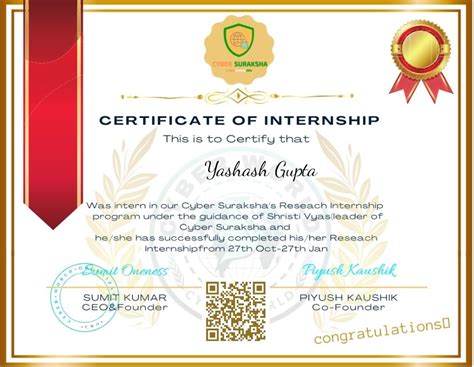 Yashash Gupta On Linkedin Cyber Cybersecurity Cybersuraksha Internship