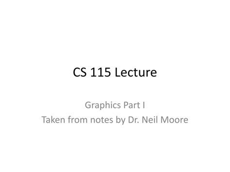 Ppt Cs 115 Lecture Powerpoint Presentation Free Download Id8775621