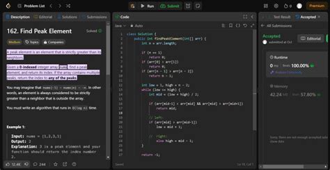 100daysofcode Java Leetcode Binarysearch Findpeakelement