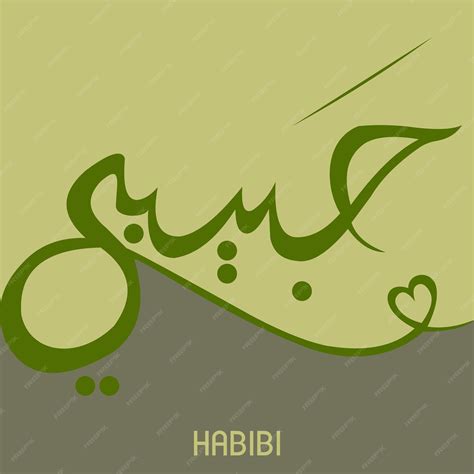 Premium Vector Habibi Arabic Calligraphy Word Two Color Combination