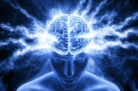 Neural Impulses Neural Grid And Thought Visualization Persons Face Dissolving Into Golden