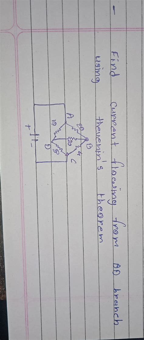 Find Current Flowing From Ab Branch Using Thevenins Theorem Image Of A Circuit Diagram With