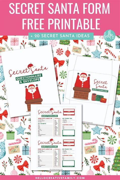 Free Printable Secret Santa Form Over 20 Secret Santa T Ideas Artofit