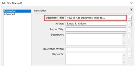 Add Document Title To Word Document Or Pdf Esail