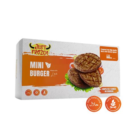 Mini Burgerfully Cooked On Charcoal Just Frozen