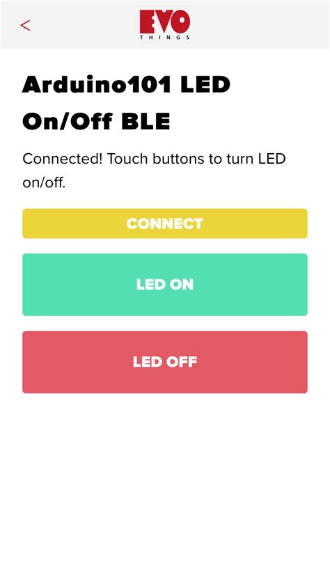 Arduino Genuino 101 LED On Off BLE Example