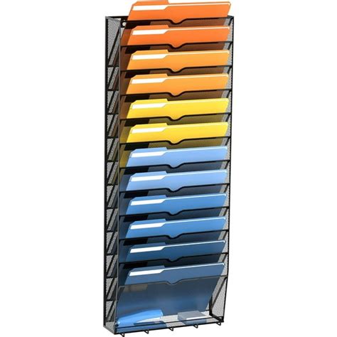 Intige 13 Tier Hanging File Organizer With Hooks Wall File Holder For