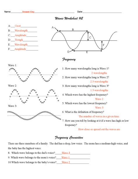 Waves 2 Worksheet Answers Lecture Notes Voice Docsity