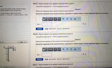 Solved Part A Scalar Analysis Of An Applied Horizontal Force Chegg