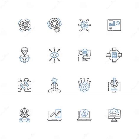 Cloud Security Line Icons Collection Encryption Firewall