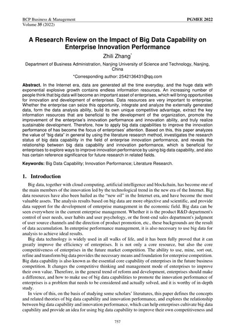 Pdf A Research Review On The Impact Of Big Data Capability On