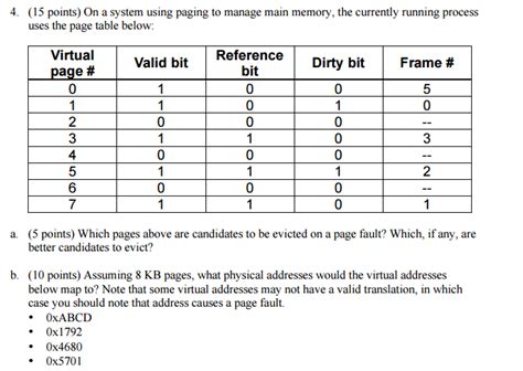on a system using paging to manage main memory the