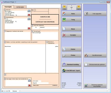 Certificate Of Origin Model 967551