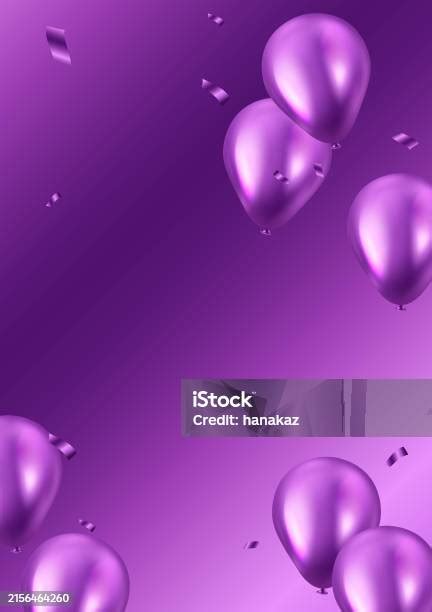 배너 템플릿 벡터 배경 디자인 보라색 3d 풍선 아름 다운 그림 3차원 형태에 대한 스톡 벡터 아트 및 기타 이미지 3차원