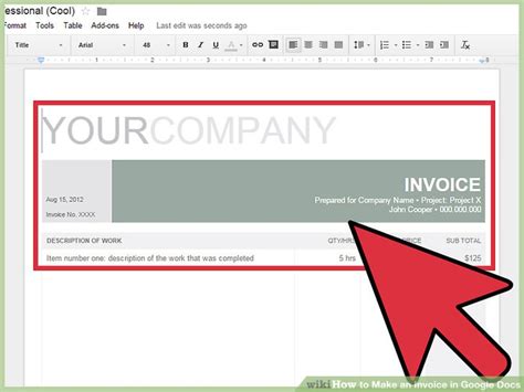 How To Make An Invoice In Google Docs 8 Steps With Pictures