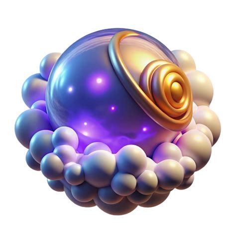 Abstract 3d Render Glowing Orb On Cloud Like Base 55852392 Png