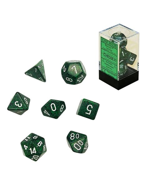 Chessex Recon Speckled Polyhedral 7 Die Set Greenblack And White Kmart