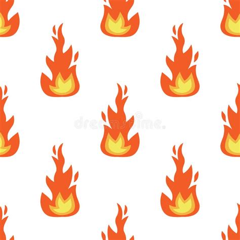 Cartoon Fire Effect Seamless Pattern Stock Vector Illustration Of Wallpaper Plant 366253519