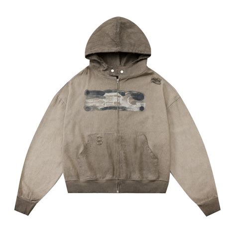 Fnacha Tie Dye Ombre Coat Khaki L In 2024 Hoodie Coat Street