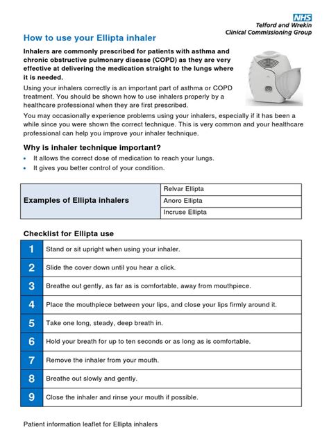 How To Use Your Ellipta Inhaler Why Is Inhaler Technique Important Pdf Breathing Chronic