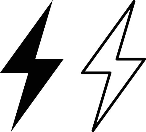 Lightning Bolt Icon Set Vector In Two Styles Electric Power Icon