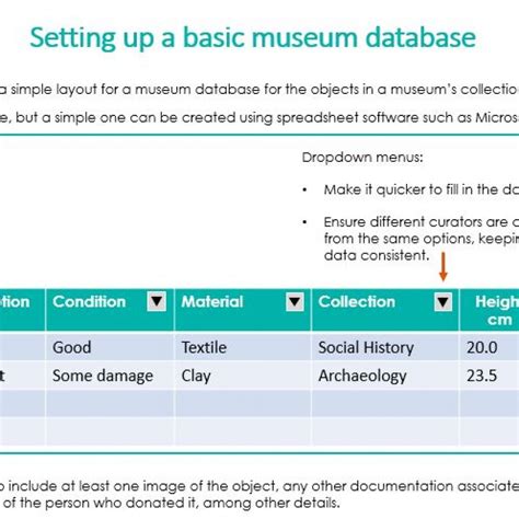 Setting Up A Basic Museum Database • Mylearning