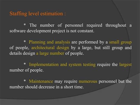 staffing level estimation pptx computer software and applications computing