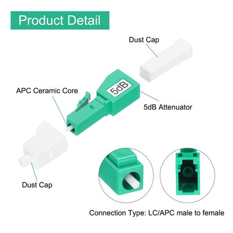 5db Lc Apc Fiber Attenuator Sm Fixed Fiber Optic Attenuator Male To